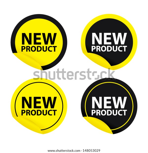 New Product Yellow Set Vector Stock Vector (Royalty Free) 148053029