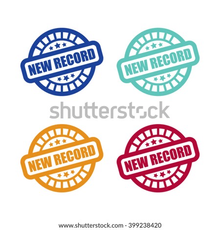New Record Stamp Labels Stock Vector (Royalty Free) 399238420 ...