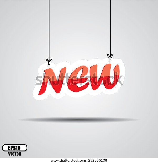 New Red Sign Hanging On Gray Stock Vector (Royalty Free) 282800108 ...