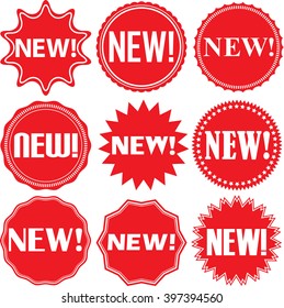 New Sign Set New Sticker Set Stock Vector (Royalty Free) 397394560 ...