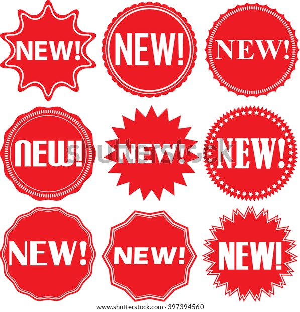 New Sign Set New Sticker Set Stock Vector (Royalty Free) 397394560