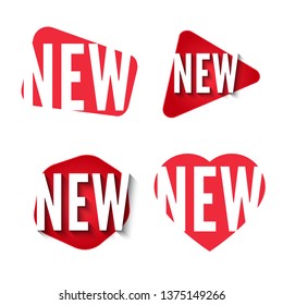 New Stickers Vector Corner Red Banners Stock Vector (Royalty Free ...