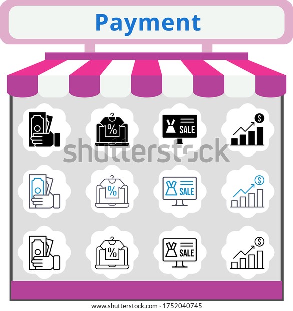 New Trend Payment Icon Set Included Stock Vector (Royalty Free ...