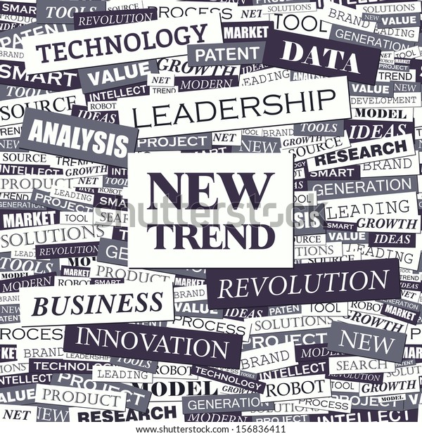 New Trend Word Cloud Illustration Tag Stock Vector (Royalty Free ...