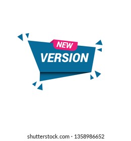 New Version Sign Banner Speech Bubblelabelsticker: vector de stock ...