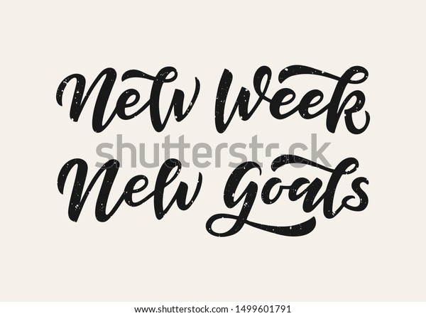 New Week New Goals Hand Drawn Stock Vector (Royalty Free) 1499601791