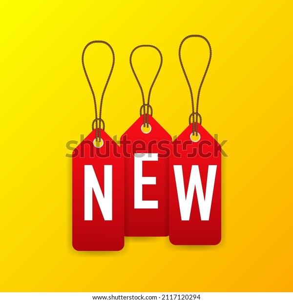 New Wording Red Price Tags On Stock Vector (Royalty Free) 2117120294 ...