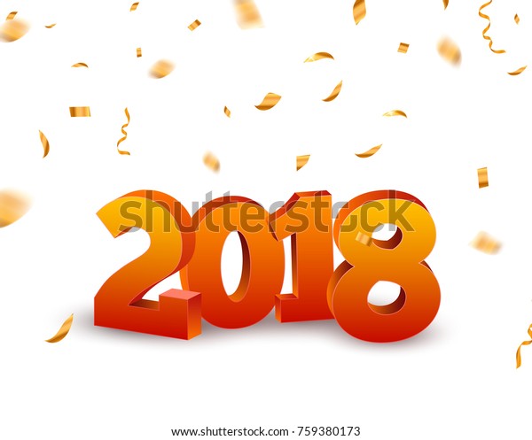 New Year 2018 3d Numbers Background Stock Vector (Royalty Free ...