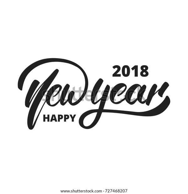 New Year 2018 Hand Drawn Logo Stock Vector (Royalty Free) 727468207 ...