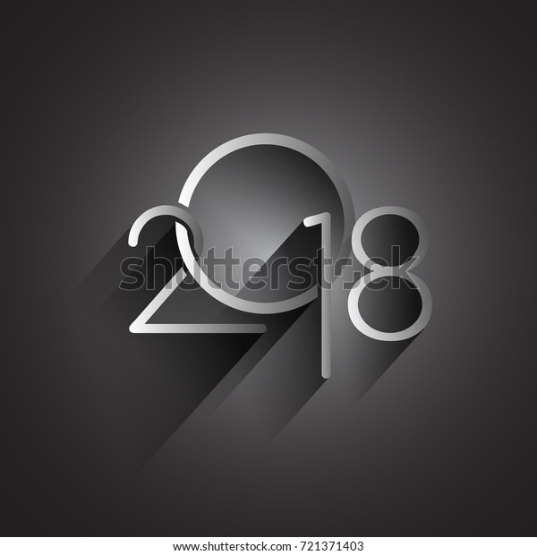 New Year 2018 Text Design Vector Stock Vector (Royalty Free) 721371403 ...