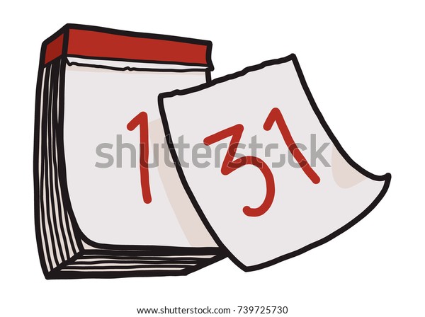 New Year Calendar Cartoon Vector Illustration Stock Vector (Royalty ...