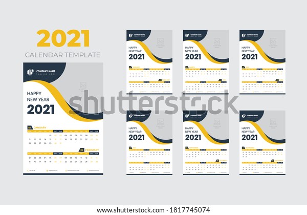 New Year Calendar Template Design Modern Stock Vector (Royalty Free ...