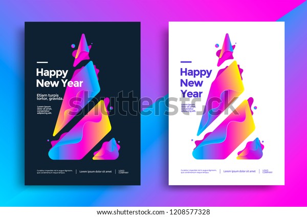 New Year Greeting Card Design Stylized Stock Vector (Royalty Free ...