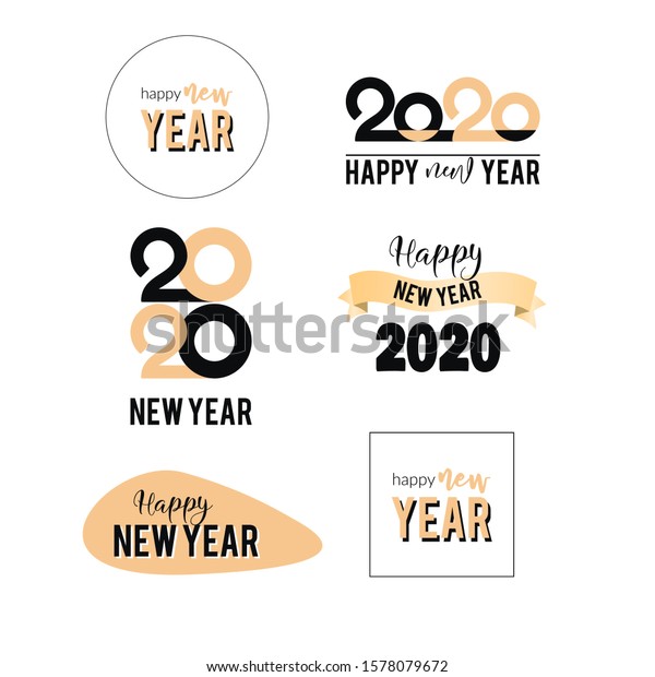 New Year Logo Icon Lettering Set Stock Vector (Royalty Free) 1578079672 ...