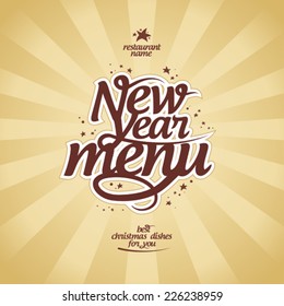 New Year Menu Card Design Template Stock Vector (Royalty Free ...