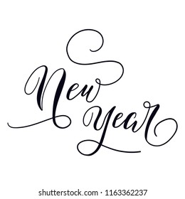 New Year Modern Calligraphy Stock Vector (Royalty Free) 1163362237