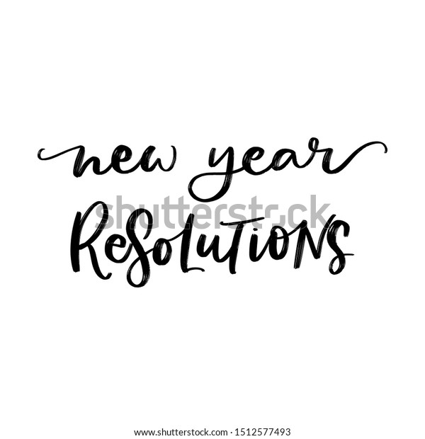 New Year Resolution Greeting Hand Lettering Stock Vector (Royalty Free ...