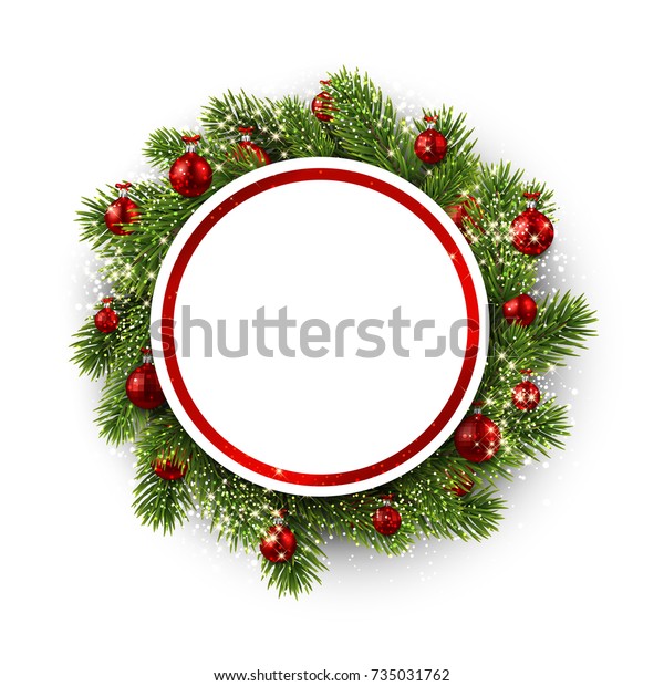 New Year Round Background Christmas Wreath Stock Vector (Royalty Free ...