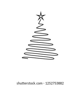 New Year Tree Icon Outline Stock Vector (Royalty Free) 1252753882 ...