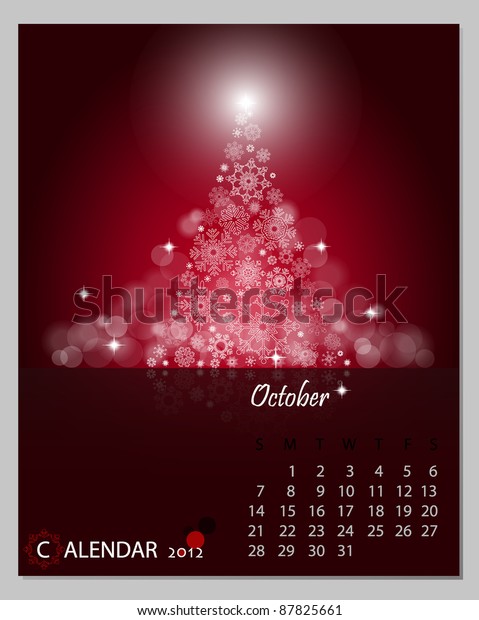 New Years Calendar 2012october Stock Vector (Royalty Free) 87825661 ...