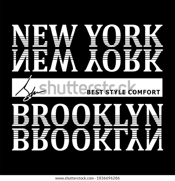 New York Brooklyn Words Design Text Stock Vector (Royalty Free) 1836696286