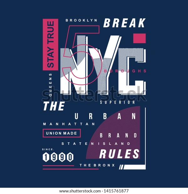 New York City Graphic Vector Design Stock Vector (Royalty Free) 1415761877