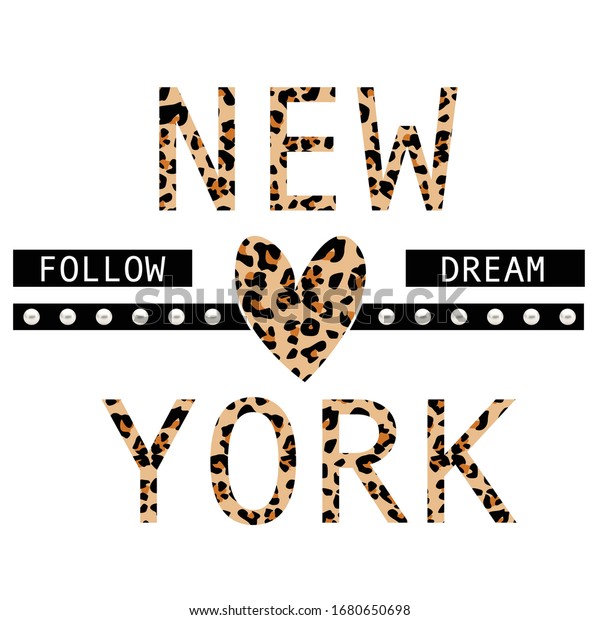 New York City Leopard Text Line Stock Vector (Royalty Free) 1680650698 ...