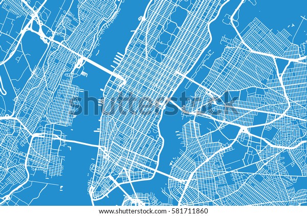 New York City Vector Map Stock Vector (Royalty Free) 581711860 ...