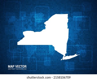 New York Map Abstract Blue Background Stock Vector (Royalty Free ...