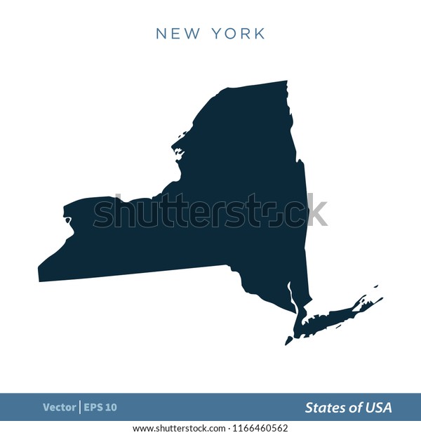 New York States Us Map Icon Stock Vector (Royalty Free) 1166460562 ...