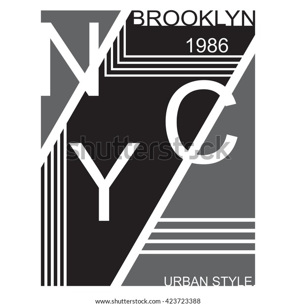 New York Tshirt Typography Brooklyn Graphics Stock Vector (Royalty Free ...