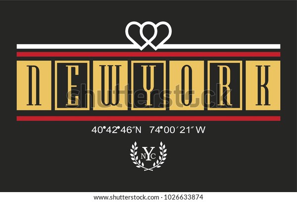 New York Writing Typography Tee Shirt Stock Vector (Royalty Free ...