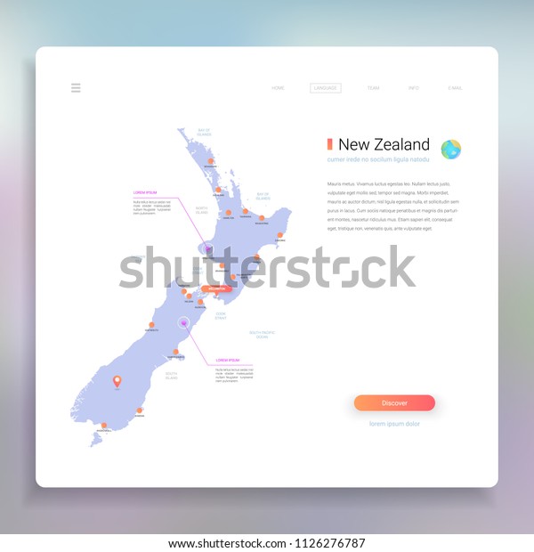New Zealand Map Infographics Vector Template Stock Vector (Royalty Free ...