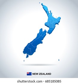 New Zealand Map Vector Stock Vector (Royalty Free) 685185085