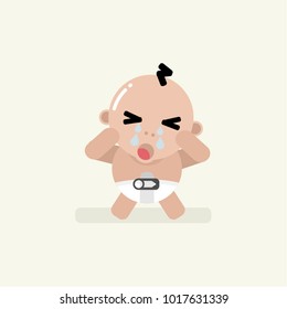 Newborn Baby Flat Design Cute Baby Stock Vector (Royalty Free ...