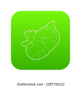 Newborn Baby Icon Green Vector Isolated Stock Vector (Royalty Free ...