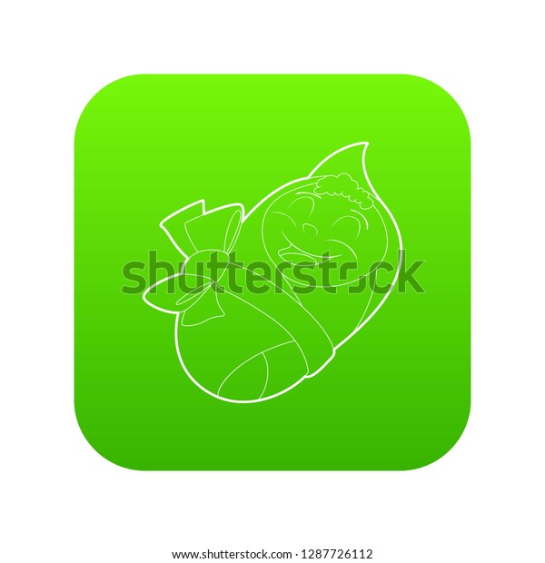 Newborn Baby Icon Green Vector Isolated Stock Vector (Royalty Free ...