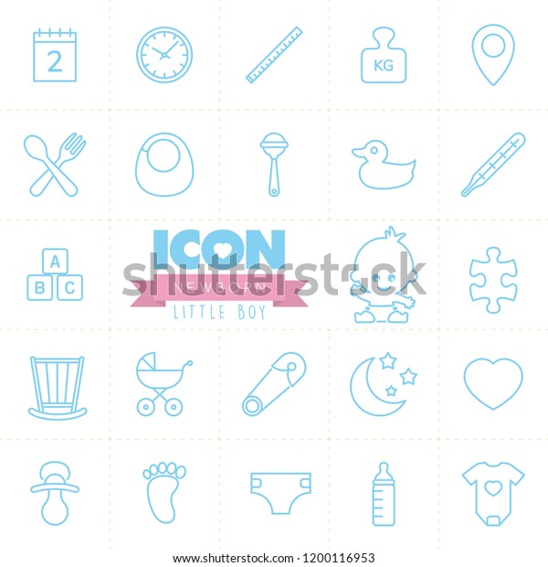 Newborn Vector Icon Set Little Boy: vector de stock (libre de regalías ...