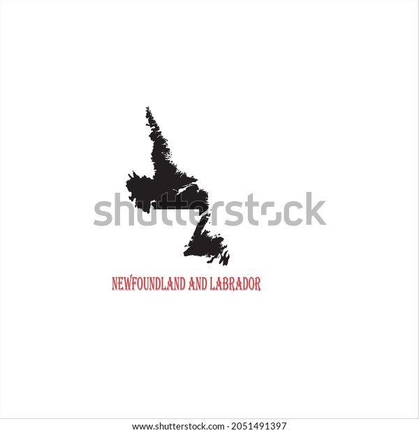 Newfoundland Black Labrador Map Red Letters Stock Vector (Royalty Free ...