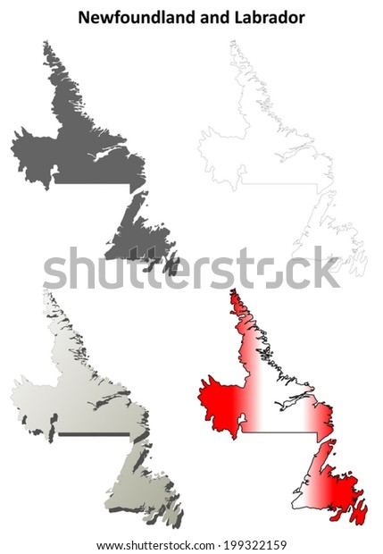 Newfoundland Labrador Blank Outline Map Set Stock Vector (Royalty Free ...