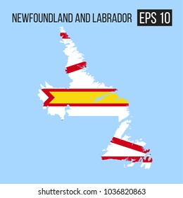 Newfoundland Labrador Map Border Flag Vector Stock Vector (Royalty Free ...