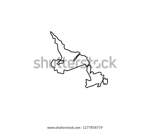 Newfoundland Outline Map Canda Province North Stock Vector (Royalty ...