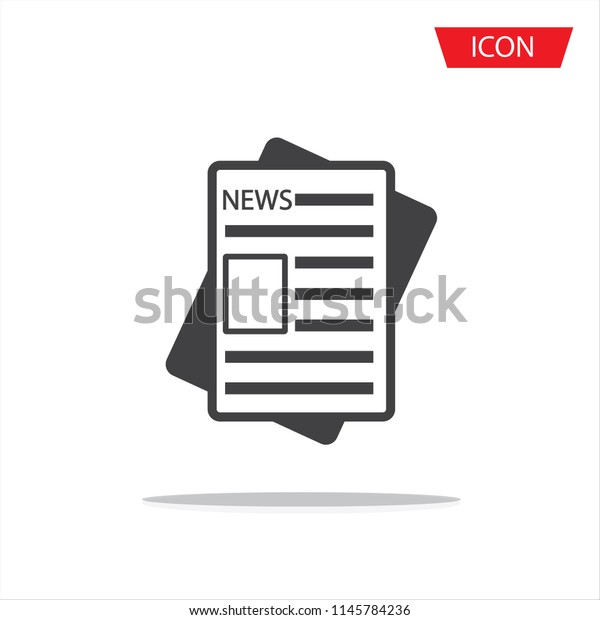 Newpaper Icon Vector Isolated On White Stock Vector (Royalty Free ...