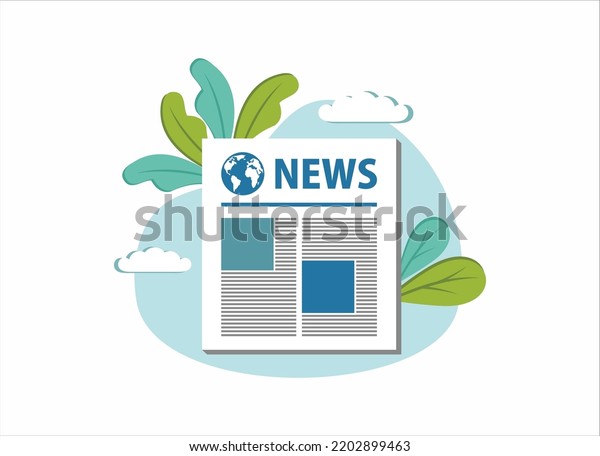 News Flat Vector Illustration Rolled Daily Stock Vector (Royalty Free ...