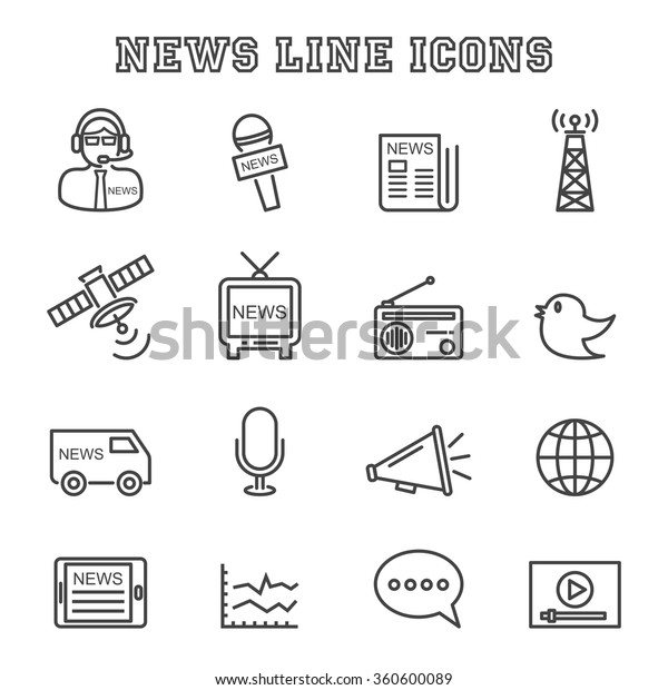 News Line Icons Mono Vector Symbols Stock Vector (Royalty Free ...