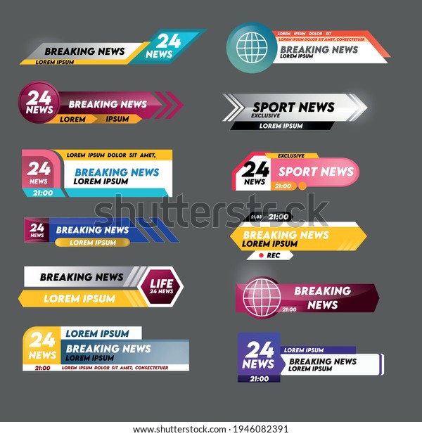 News Lower Thirds Pack Tv News Stock Vector (Royalty Free) 1946082391 ...