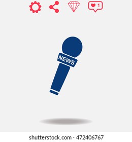News Microphone Vector Icon Stock Vector (Royalty Free) 342819707 ...