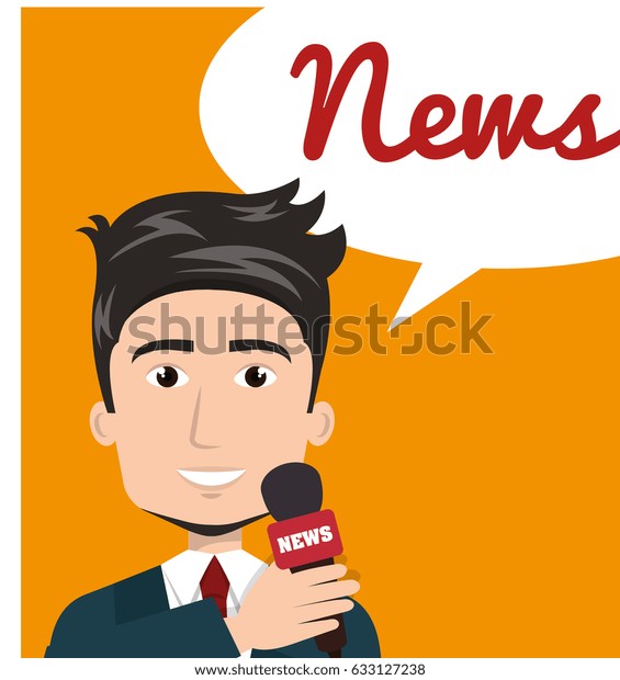 News Presenter Avatar Character Stock Vector (Royalty Free) 633127238