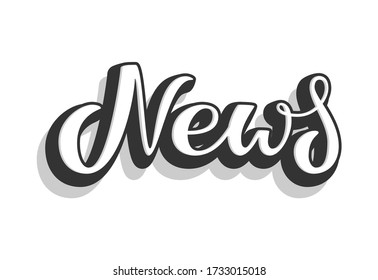 News Vector Text Hand Drawn Lettering Stock Vector (Royalty Free ...