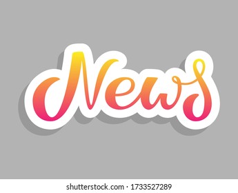 News Vector Text Hand Drawn Lettering Stock Vector (Royalty Free ...
